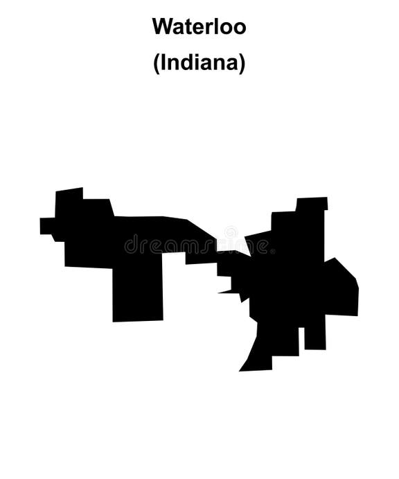 Waterloo outline map stock vector. Illustration of boundaries - 387286857