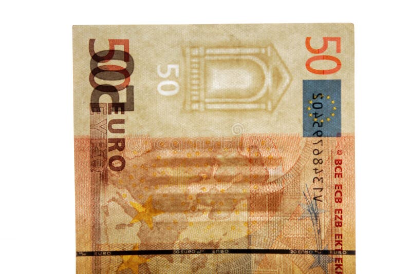 Hologram Protection on 50 Euro Banknote Stock Image - Image of europe ...