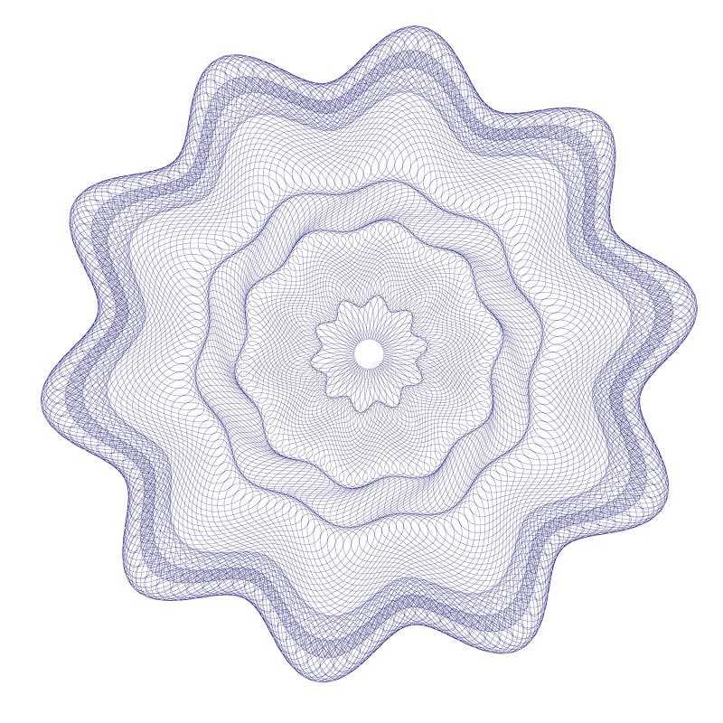 Watermark. Guilloche Rosette Element. Digital Watermark for Security ...