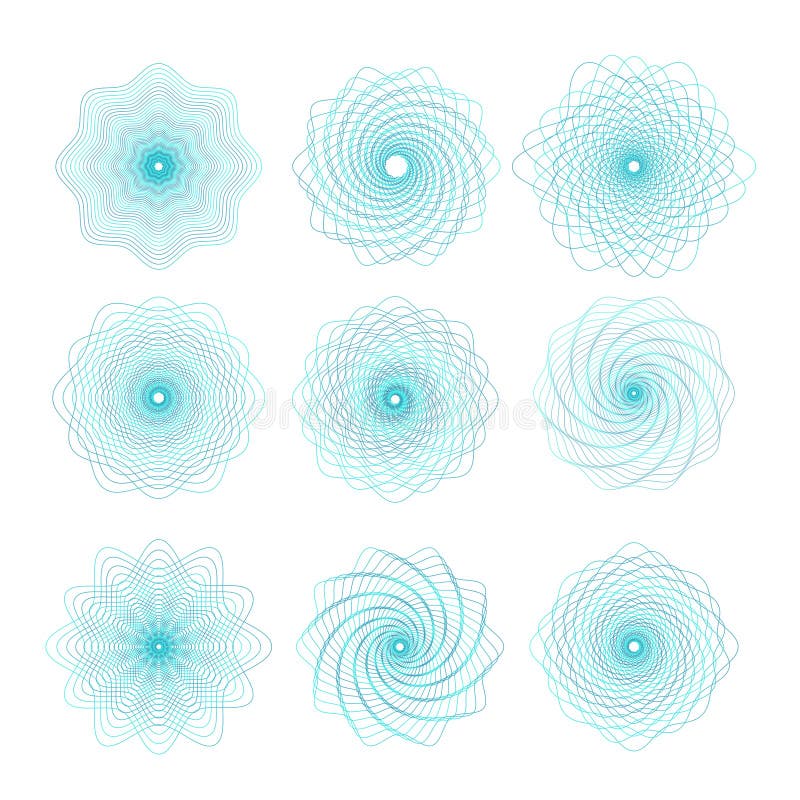 Guilloche Round Pattern Rosette for Banknotes, Certificate, Play Money ...