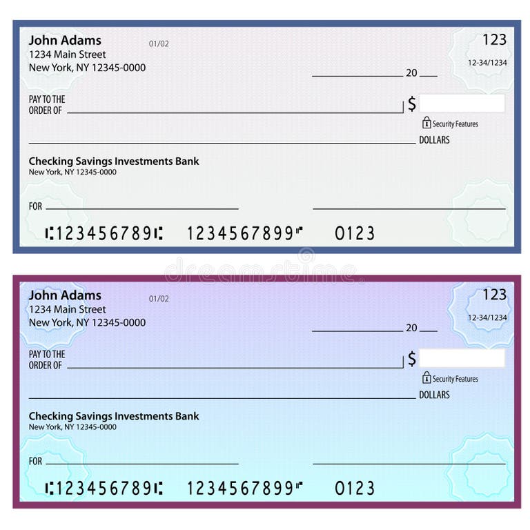 Watermark Security Personal Checks Stock Vector - Illustration of ...