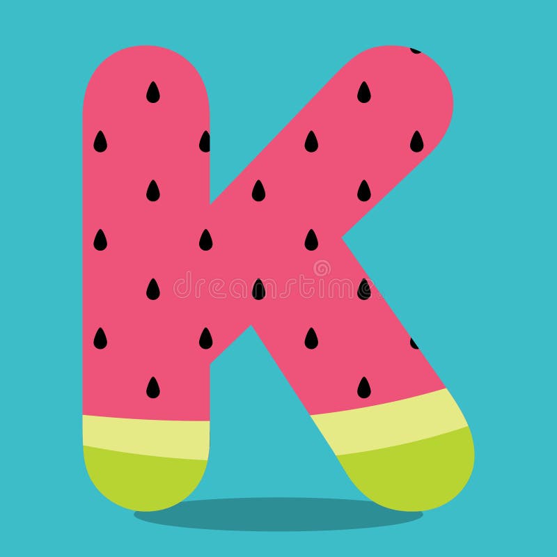 WATERMELON ALPHABET O 15 stock vector. Illustration of alphabet - 197989990