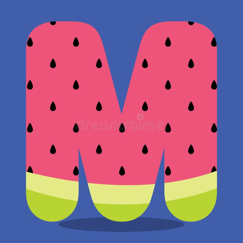 Watermelon Alphabet with Letter W. Flat Design, Alphabet Fruit Clip Art ...