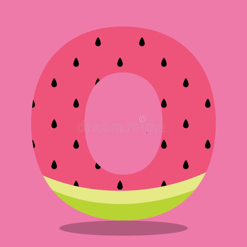 WATERMELON ALPHABET O 15 vektor illustrationer. Illustration av alfabet ...