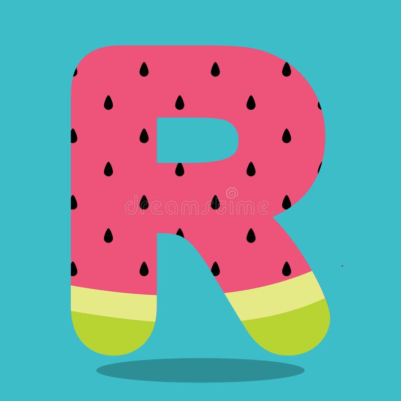 Watermelon Alphabet with Letter W. Flat Design, Alphabet Fruit Clip Art ...