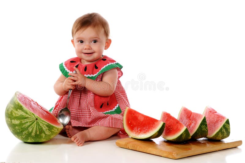 Watermelon Baby stock image. Image of smile, juicy, small - 14552225