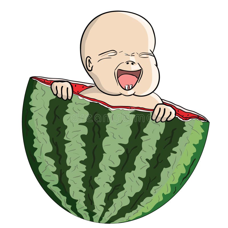Watermelon stock vector. Illustration of cute, vector - 96417620
