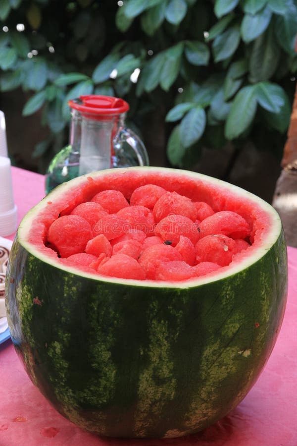 Watermelon Balls in a Cocktail Bar during Happy Hour Stock Photo ...