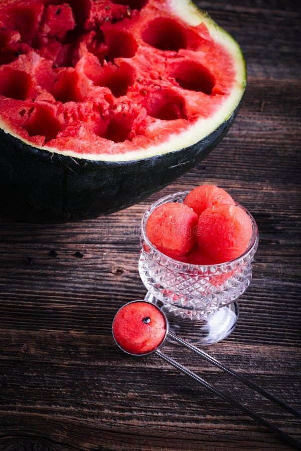 Watermelon balls. stock image. Image of pips, juicy, gourmet - 98749423
