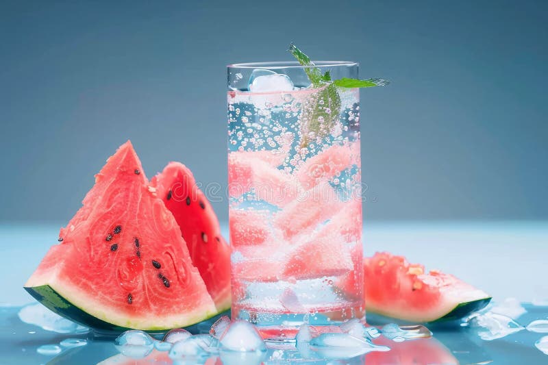 Watermelon Bubble Water Looking Refreshing. Stock Illustration ...