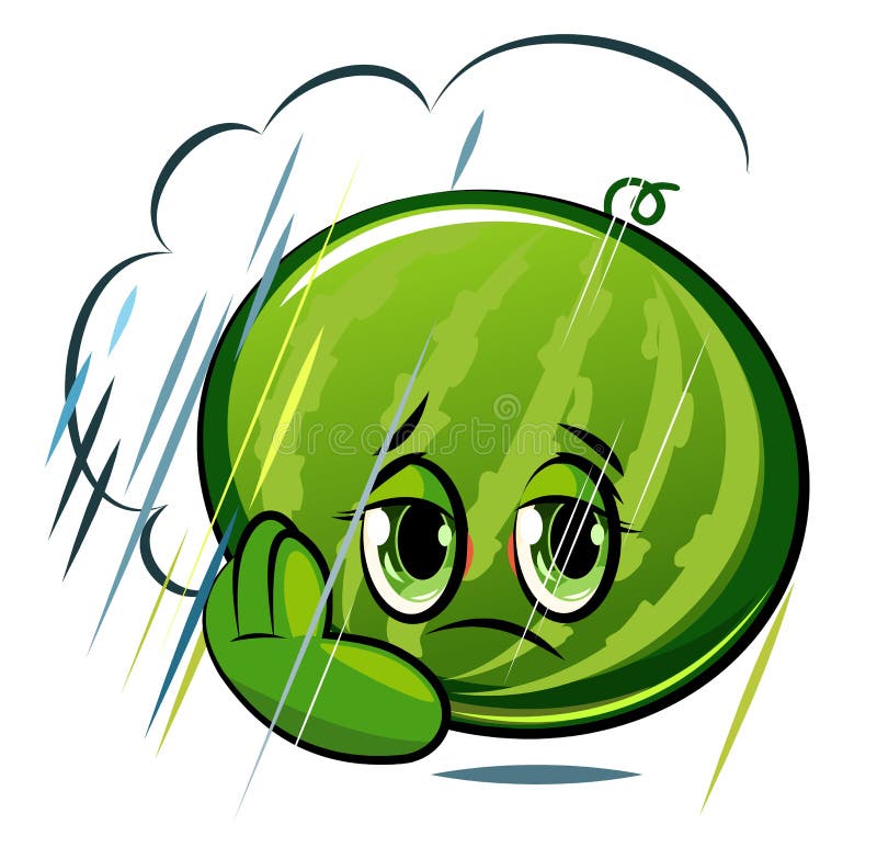 Watermelon Cartoon. Comical Face. Vector Illustration Stock Vector ...