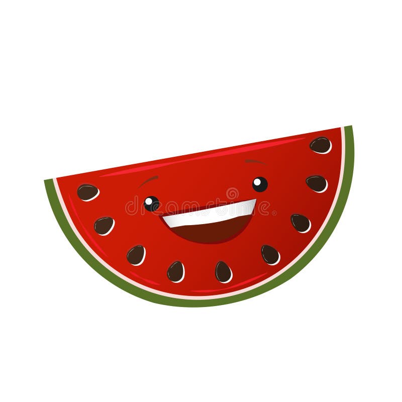 Watermelon Character. Fruit Poster with Vector Watermelon Character ...