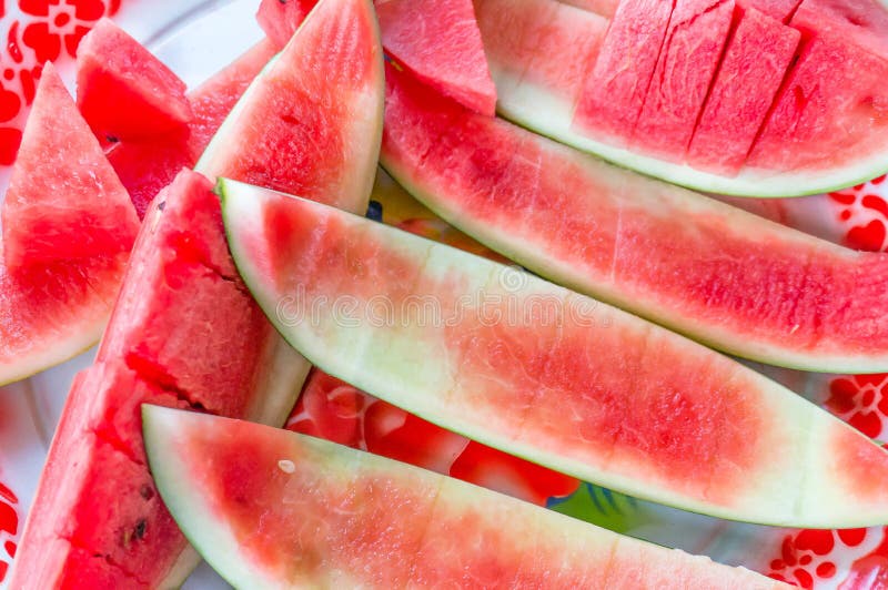 The watermelon into chunks stock photo. Image of vegetarian - 71445110