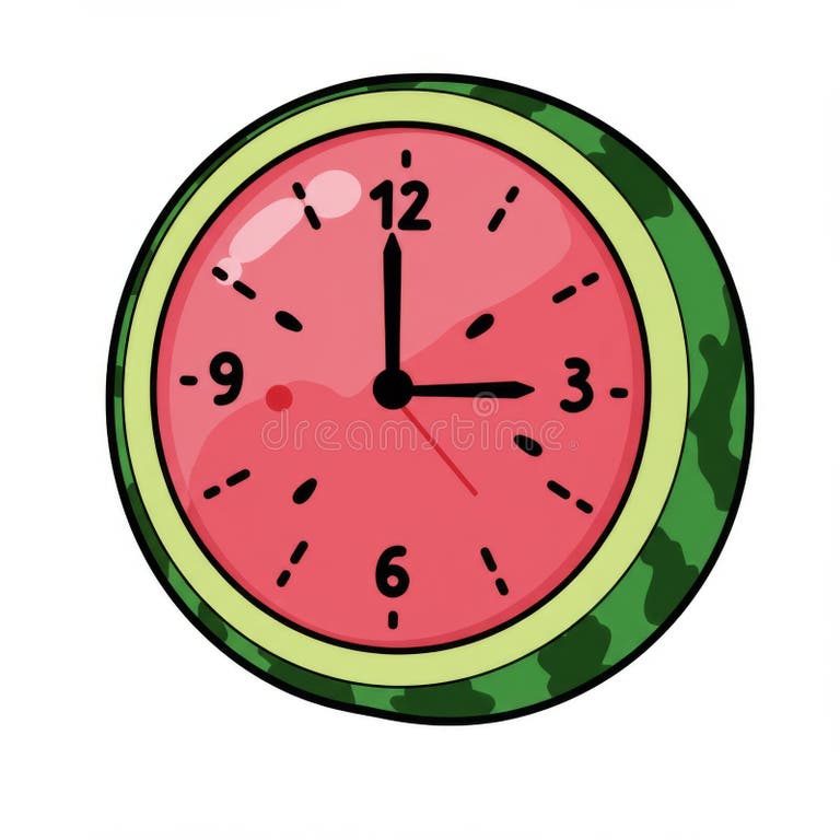 Watermelon Clock Design Pixel Art Illustration Stock Illustration ...