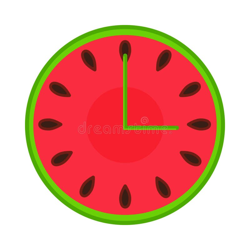 Watermelon Clock. Fruit Summer Vector Illustration Stock Vector ...