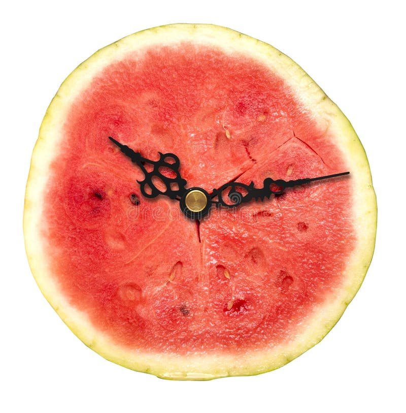 Watermelon clock stock image. Image of clock, vegetarian - 34475489