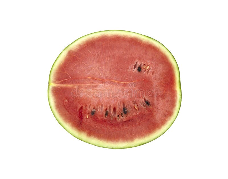 Watermelon is Cut in Half on White Background Stock Photo - Image of ...