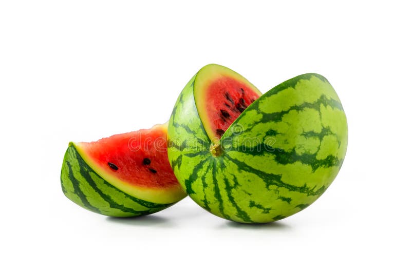 Watermelon Cut Slice on a White Background Stock Image - Image of ...