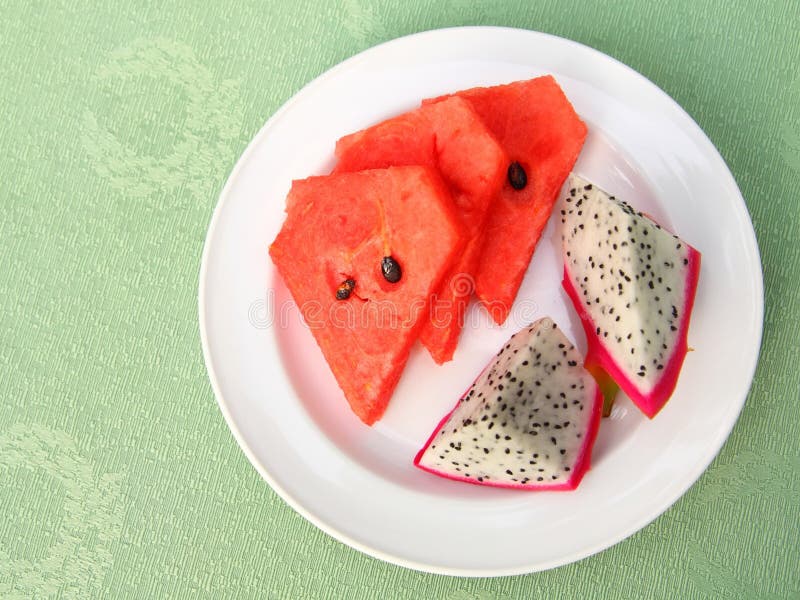 Watermelon and Dragon Fruit Stock Image - Image of slice, dragon: 26299961