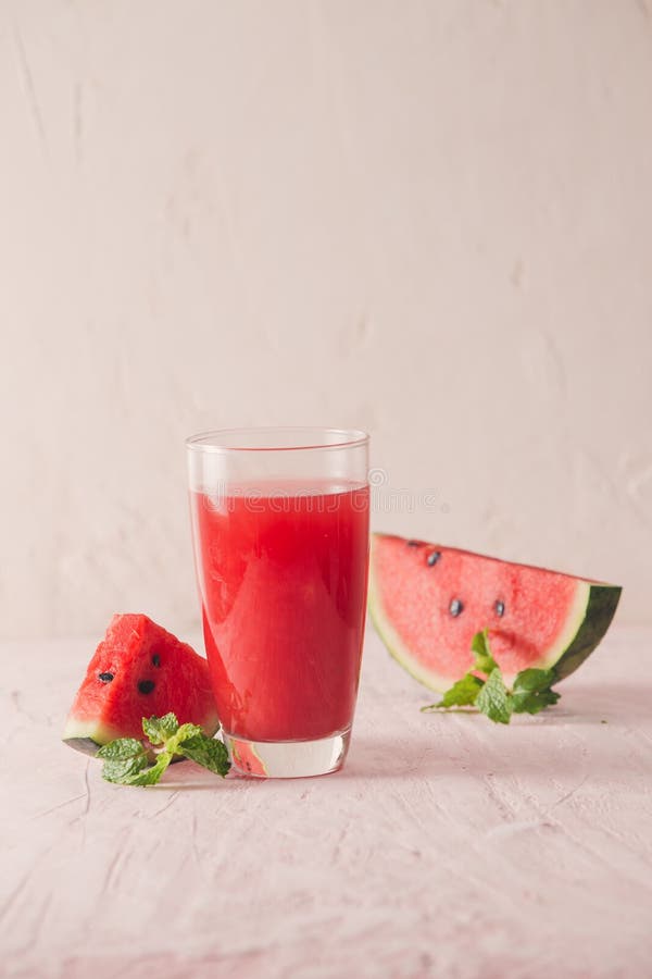 Watermelon Drink in Glasses with Slices of Watermelon Stock Photo ...