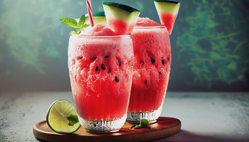 Watermelon drink stock illustration. Illustration of smoothie - 300001872