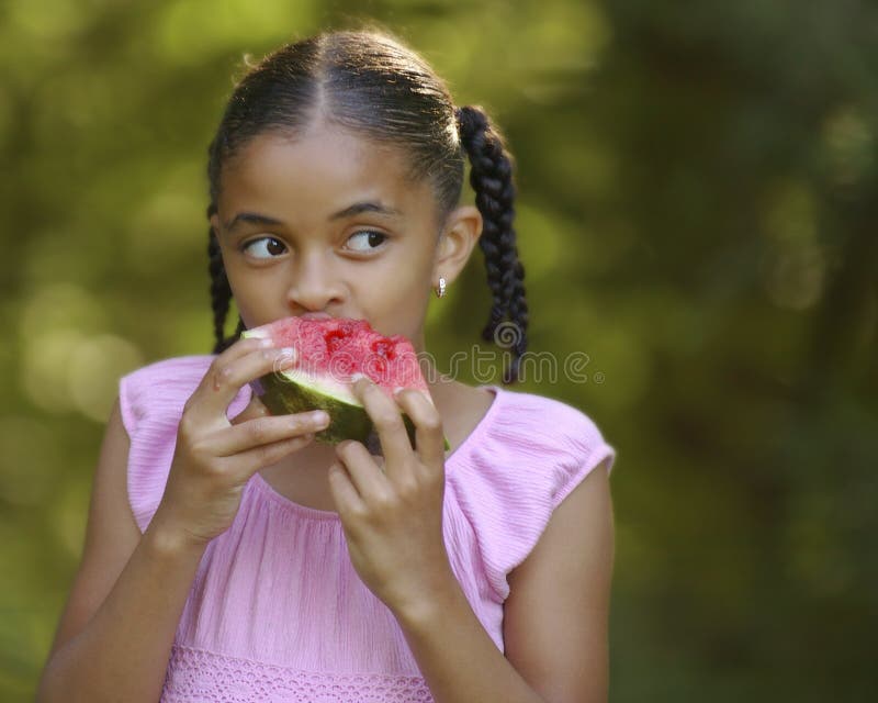 Watermelon Eater stock photo. Image of american, black - 1524732