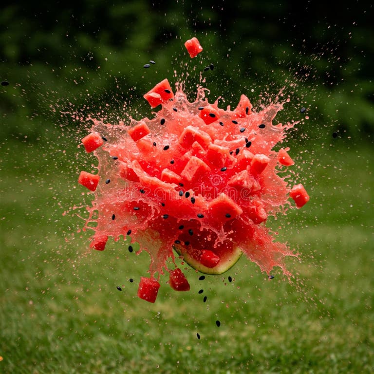 Watermelon Explosion stock illustration. Illustration of green - 372232662