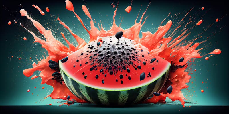 Watermelon Explosion stock illustration. Illustration of sweet - 271718486