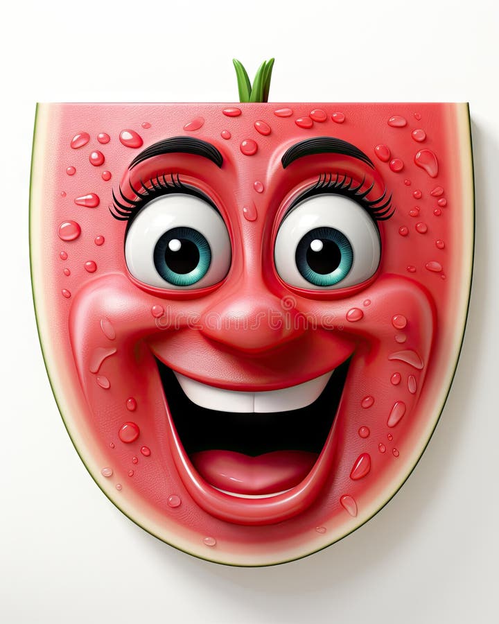 A Watermelon with a Face Made of Watermelon Slices. Generative Ai Stock ...