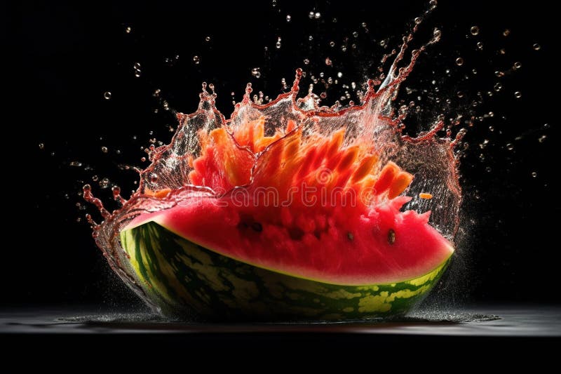A Watermelon Falling into a Pile of Slices of Watermelon, or ...