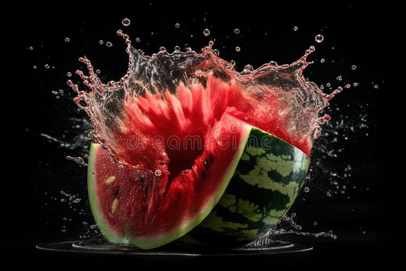 A Watermelon Falling into a Pile of Slices of Watermelon, or ...