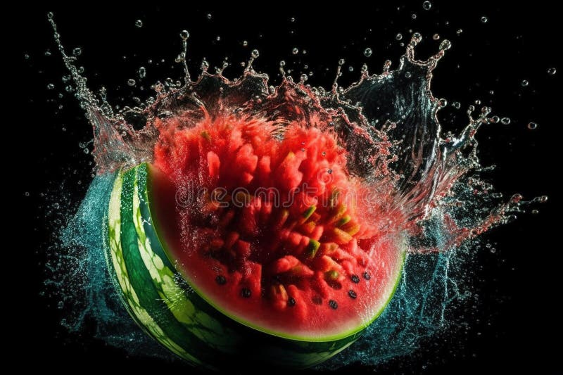 A Watermelon Falling into a Pile of Slices of Watermelon, or ...