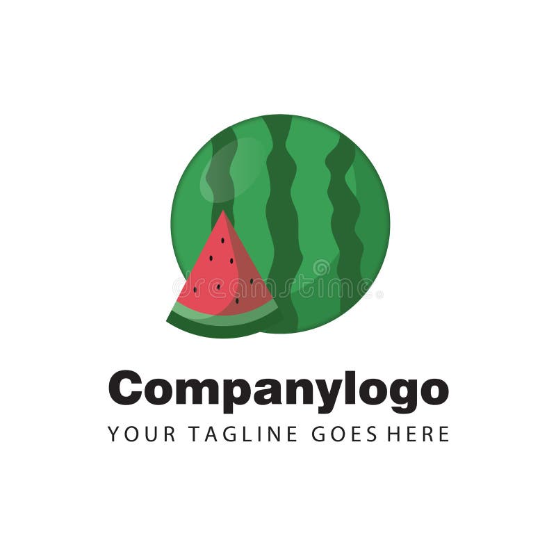 Watermelon Flat Design for Logo Company Stock Vector - Illustration of ...