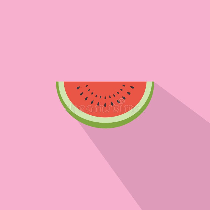Watermelon Flat Design Vector Icon Stock Vector - Illustration of peel ...