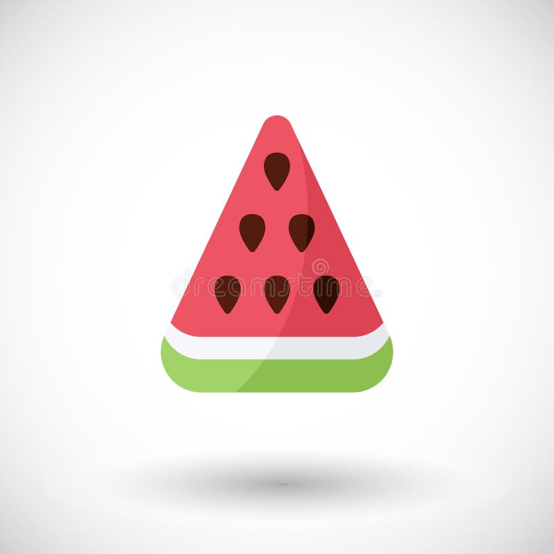 Watermelon Flat Icon with Round Shadow Stock Illustration ...