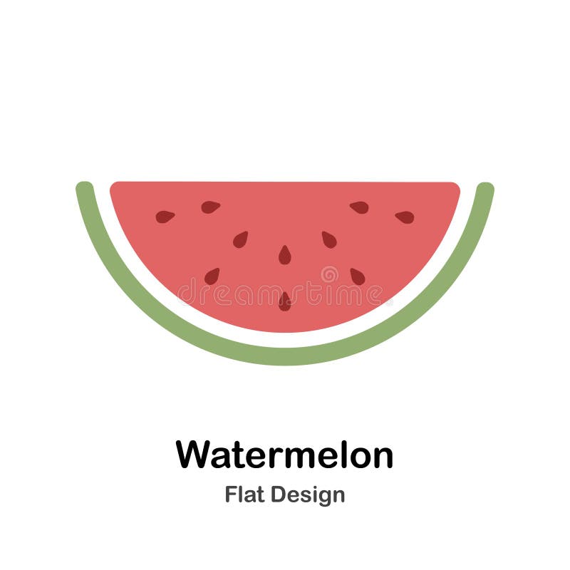 Watermelon Flat Icon stock vector. Illustration of fresh - 123742450