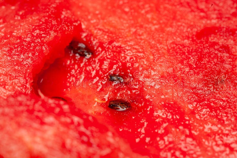 Watermelon Flesh. Texture of Ripe Watermelon Pulp Close-up. Selective ...