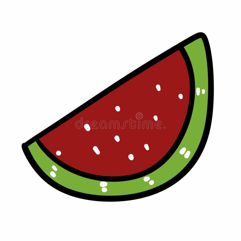 Watermelon Fresh Fruit Icon Cartoon Illustration Stock Illustration ...