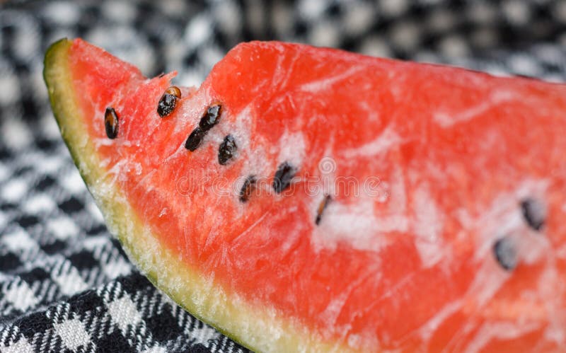Single Watermelon Cut on Table Stock Image - Image of eating ...