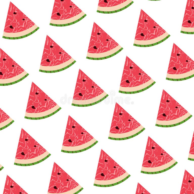 Watermelon Fruit Pattern, Vector Eps 10 Stock Illustration ...