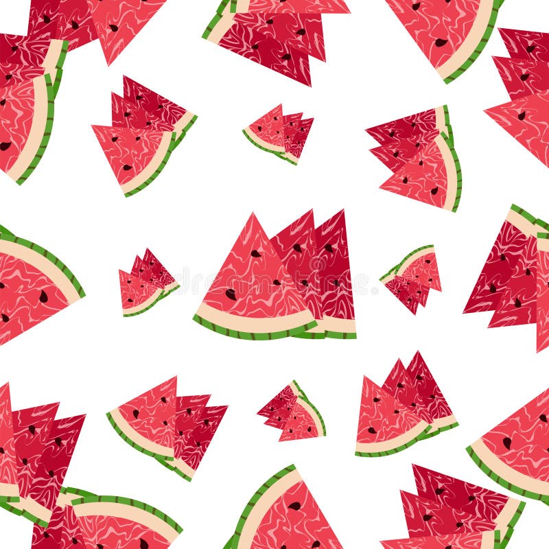 Watermelon Fruit Pattern, Vector Eps 10 Stock Illustration ...