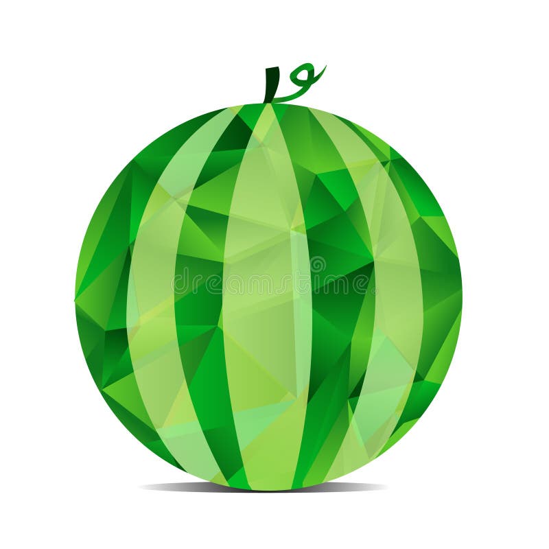 Watermelon Fruit Polygon Glass Design Stock Illustration - Illustration ...