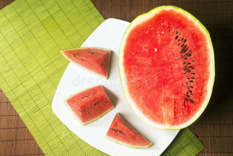 Watermelon fruit slices stock photo. Image of delicious - 156584386