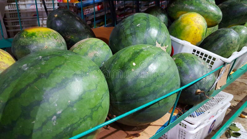 Watermelon Fruit in Vending Cart. Watermelon is a Fruit with a High ...