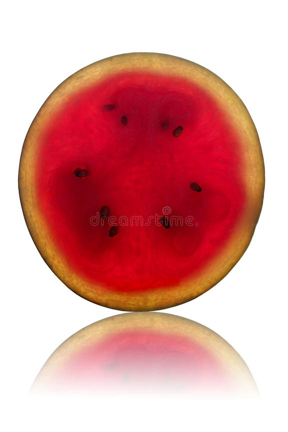 Watermelon Full Slice with Clipping Mask Stock Image - Image of ripe ...
