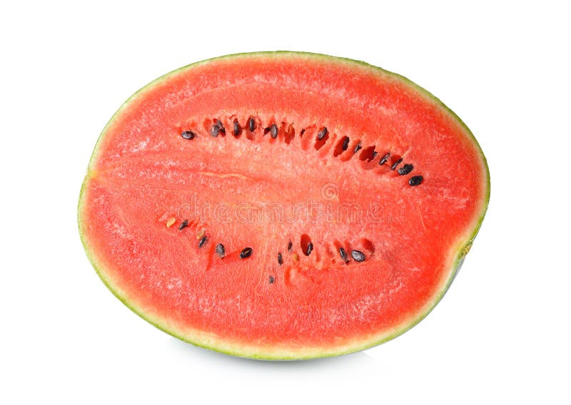 Watermelon, Cut in Half, White Scene Stock Photo - Image of refreshment ...