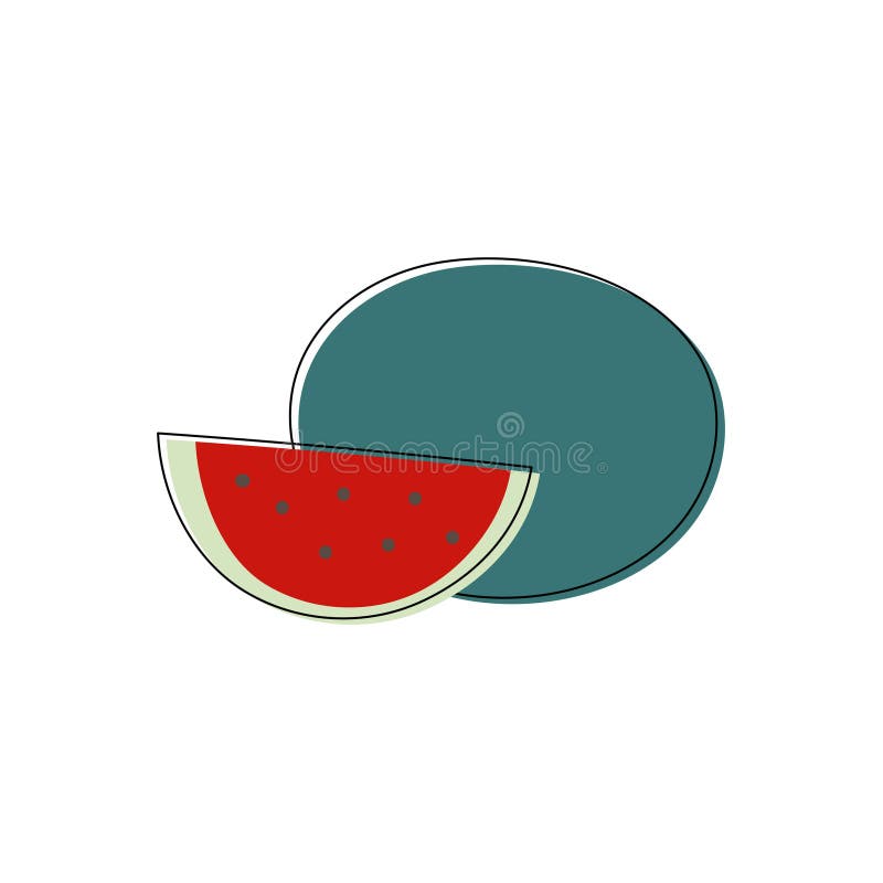 Watermelon Hand Drawn. Abstract Shape Fruit Inspiration. Vector ...