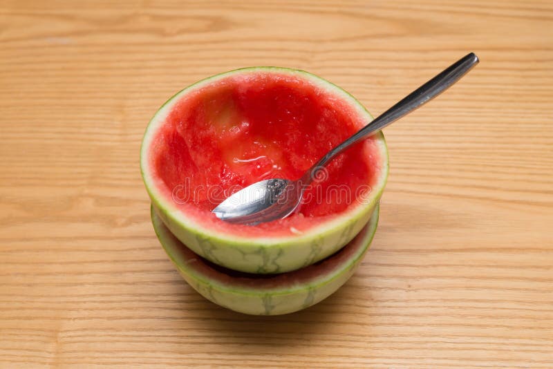 Watermelon have been eaten stock image. Image of pulp - 80381363