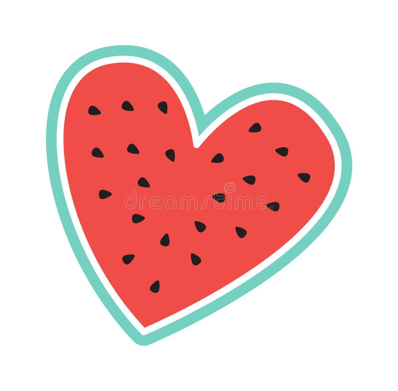 Watermelon Heart Shape stock vector. Illustration of green - 274045773