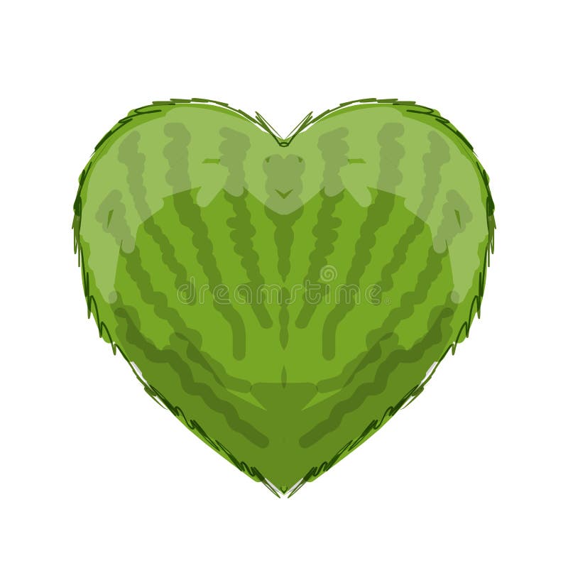 Watermelon Heart Shape stock vector. Illustration of green - 274045773